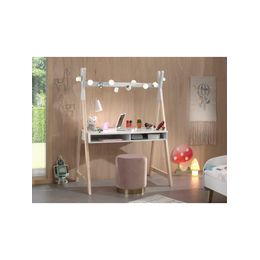 58 aufm Kessel KINDERSCHREIBTISCH Karilynn 116x75x160 MDF+Massivholz Wei&szlig; | Gr.: onesize