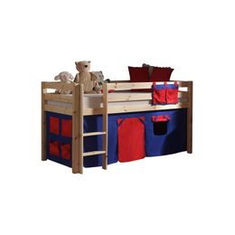 58 aufm Kessel KINDERBETT Karolina 210x114x106 Massivholz Natur Textilset Domino | Gr.: onesize