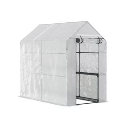 Outsunny Gew&auml;chshaus 120B x 186T x 190 H cm Wei&szlig;+Gr&uuml;n | Gr.: onesize