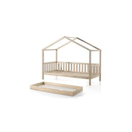 58 aufm Kessel HAUSBETT Kapua 210x170x97 aus Massivholz in Natur | Gr.: onesize