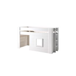 58 aufm Kessel BETT mit Vorhang Karola 215x120x96 aus MDF in Wei&szlig; | Gr.: onesize