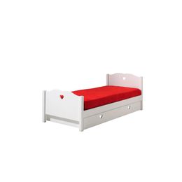58 aufm Kessel EINZELBETT Kamila 212x80x96 aus MDF in Wei&szlig; | Gr.: onesize