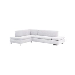 58 aufm Kessel ECKSOFA mit Ottomane links Kaye Bezug Veloursstoff Metallfu&szlig; verchromt / creme | Gr.: onesize