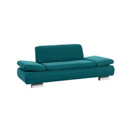 58 aufm Kessel SOFA 2-Sitzer Kaye Bezug Veloursstoff Metallfu&szlig; verchromt / petrol | Gr.: onesize