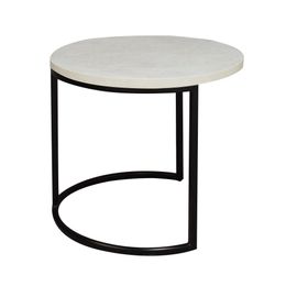 58 aufm Kessel COUCHTISCH Rund Elesa 2 60x51x60 Holzwerkstoff Schwarz/Keramik wei&szlig; | Gr.: onesize