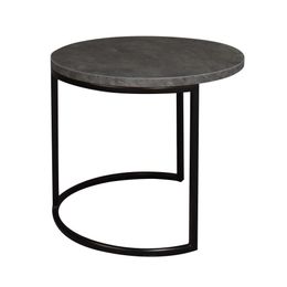 58 aufm Kessel COUCHTISCH Rund Elesa 2 60x51x60 Holzwerkstoff Schwarz/Keramik grau | Gr.: onesize