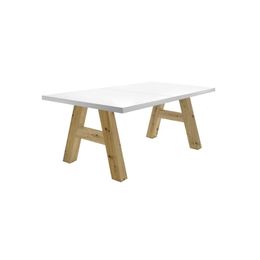 58 aufm Kessel ESSTISCH ausziehbar Elia 1 140 x 90 x 75 Esszimmertisch Asteiche/Wei&szlig; Matt Lack | Gr.: onesize