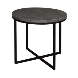 58 aufm Kessel COUCHTISCH Rund Elesa 3 60x51x60 Holzwerkstoff Schwarz/Keramik grau | Gr.: onesize