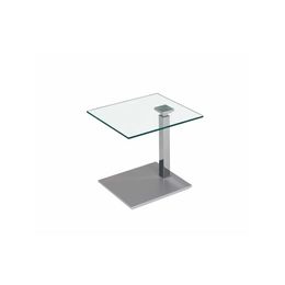 58 aufm Kessel BEISTELLTISCH h&ouml;henverstellbar Charita 55x47x47 Glas Chrom/Klarglas | Gr.: onesize