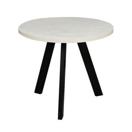 58 aufm Kessel COUCHTISCH Rund Elesa 1 60x51x60 Holzwerkstoff Schwarz/Keramik wei&szlig; | Gr.: onesize