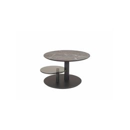 58 aufm Kessel COUCHTISCH h&ouml;henverstellbar Corey 75x47x75 MDF Anthrazit/Marble Grigio | Gr.: onesize