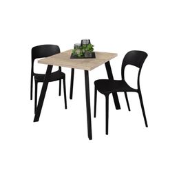 58 aufm Kessel BISTROTISCH Eirene 70x70x75 schwarz matt/eiche s&auml;gerau | Gr.: onesize