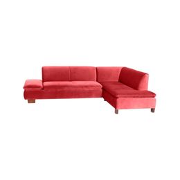 others ECKSOFA mit Ottomane rechts Kaye Bezug Samtvelours Buche nussbaum dunkel / rot | Gr.: onesize