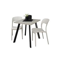 58 aufm Kessel BISTROTISCH Eirene 70x70x75 schwarz matt/wei&szlig; matt lack | Gr.: onesize
