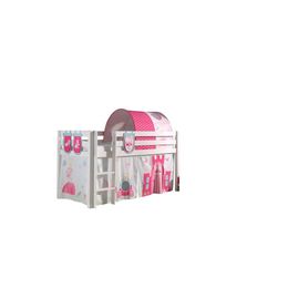 58 aufm Kessel KINDERBETT Karolina 210x114x106 Massivholz Wei&szlig; Textilset Princess 4 | Gr.: onesize