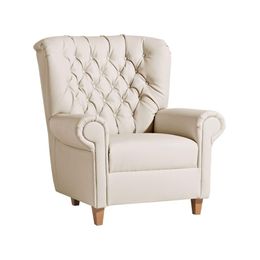 58 aufm Kessel HOCHLEHNSESSEL Katrin Bezug Kunstleder Buche natur / beige | Gr.: onesize