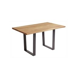 58 aufm Kessel ESSZIMMERTISCH Massiv Daphene 200x100x75 Esstisch Wildeiche/Schwarz | Gr.: onesize