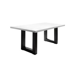 58 aufm Kessel ESSZIMMERTISCH Eila 8 140 x 90 x 75 Esstisch Schwarzstahl/Wei&szlig; Matt Lack | Gr.: onesize