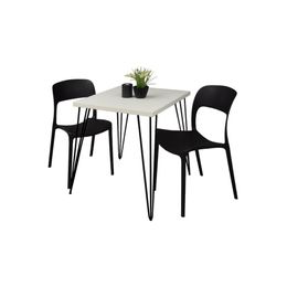 58 aufm Kessel BARTISCH Eirena 70x70x75 schwarz matt/wei&szlig; matt lack | Gr.: onesize