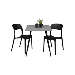 58 aufm Kessel BISTROTISCH Ekaterina 70x70x75 schwarz matt/kreidegrau matt lack | Gr.: onesize