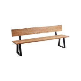 58 aufm Kessel SITZBANK mit R&uuml;ckenlehne Didi 180x54x87 aus Massivholz Wildeiche | Gr.: onesize