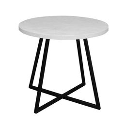 58 aufm Kessel COUCHTISCH Rund Elesa 4 60x51x60 Holzwerkstoff Schwarz/Keramik wei&szlig; | Gr.: onesize