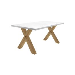 58 aufm Kessel ESSTISCH ausziehbar Eike 1 160 x 90 x 75 Esszimmertisch Asteiche/Wei&szlig; Matt Lack | Gr.: onesize