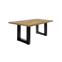 58 aufm Kessel ESSZIMMERTISCH Eila 8 160 x 90 x 75 Esstisch Schwarzstahl/Asteiche | Gr.: onesize