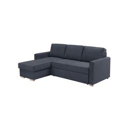 58 aufm Kessel ECKSOFA mit Auszugsbett Kaysa Flachgewebe dunkelblau | Gr.: onesize
