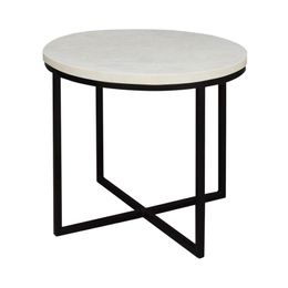 58 aufm Kessel COUCHTISCH Rund Elesa 3 60x51x60 Holzwerkstoff Schwarz/Keramik wei&szlig; | Gr.: onesize