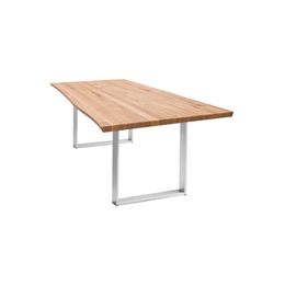 58 aufm Kessel ESSTISCH Massiv Danyette 180x90x74 Esszimmertisch Wildeiche/Edelstahl | Gr.: onesize