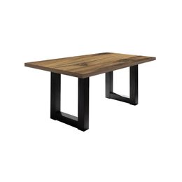58 aufm Kessel ESSZIMMERTISCH Eila 8 180 x 90 x 75 Esstisch Schwarzstahl/Plankeneiche | Gr.: onesize