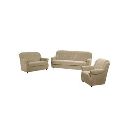 58 aufm Kessel SOFAGARNITUR 3-2-3 Kaylyn Flockstoff sand | Gr.: onesize