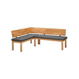 58 aufm Kessel ECKBANK Damita 194 x 155 x 84 Massivholz Kernbuche ge&ouml;lt/Grau | Gr.: onesize