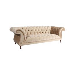 58 aufm Kessel CHESTERFIELD Sofa 3-Sitzer Kaylin Samtvelours sand | Gr.: onesize