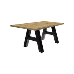 58 aufm Kessel ESSZIMMERTISCH Elia 8 180 x 90 x 75 Esstisch Schwarzstahl/Asteiche | Gr.: onesize