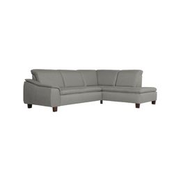 58 aufm Kessel ECKSOFA mit Ottomane rechts Kaylil Flachgewebe hellgrau | Gr.: onesize