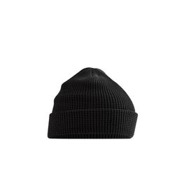 Yuhu Unisex Beanie Baumwolle Waffelstrick Winterm&uuml;tze in Schwarz | Gr.: onesize