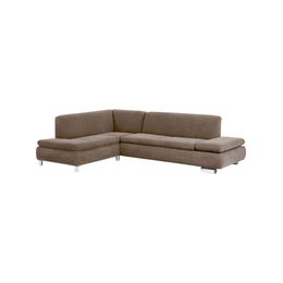 others ECKSOFA mit Ottomane links Kaye Bezug Veloursstoff Metallfu&szlig; verchromt / sahara | Gr.: onesize