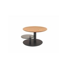 58 aufm Kessel COUCHTISCH h&ouml;henverstellbar Charla 75x47x75 Echtholz Wildeiche/Schwarz | Gr.: onesize