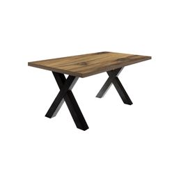 58 aufm Kessel ESSZIMMERTISCH Eike 8 160 x 90 x 75 Esstisch Schwarzstahl/Plankeneiche | Gr.: onesize