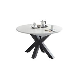 58 aufm Kessel ESSTISCH Rund ausziehbar Edda 8 130x130x78 K&uuml;chentisch Graphit/Wei&szlig; | Gr.: onesize