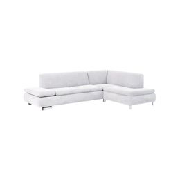 others ECKSOFA mit Ottomane rechts Kaye Bezug Veloursstoff Metallfu&szlig; verchromt / creme | Gr.: onesize