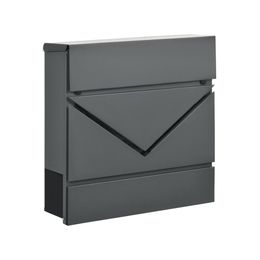 HOMCOM Briefkasten in Dunkelgrau 37L x 10,5B x 37H cm | Gr.: onesize