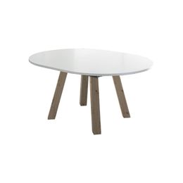58 aufm Kessel ESSTISCH Rund ausziehbar Edda 1 110x110x78 K&uuml;chentisch Asteiche/Wei&szlig; | Gr.: onesize