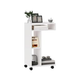 HOMCOM Beistelltisch-40L x 30B x 69H cm-Wei&szlig; | Gr.: onesize