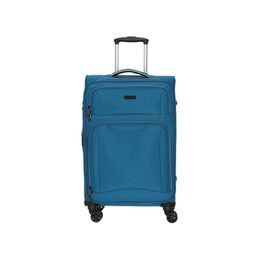 d&n D&N Travel Line 9204 - 4-Rollen-Trolley M 66 cm erw. (schwarz) in blau | Gr.: onesize