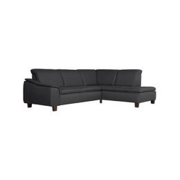 58 aufm Kessel ECKSOFA mit Ottomane rechts Kaylil Flachgewebe graphit | Gr.: onesize