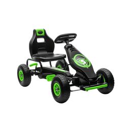 HOMCOM Gokart Tretauto in Gr&uuml;n & Schwarz 121L x 58B x 61H cm | Gr.: onesize