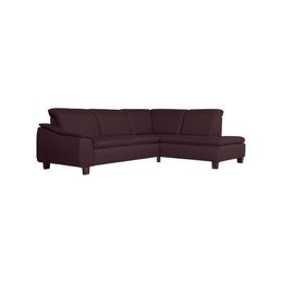 58 aufm Kessel ECKSOFA mit Ottomane rechts Kaylil Flachgewebe burgund | Gr.: onesize